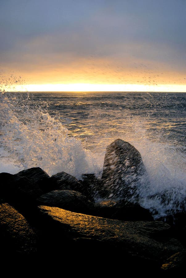 Pacific Coast Sunset Splash Stock Photo - Image of pacific, cliffs ...