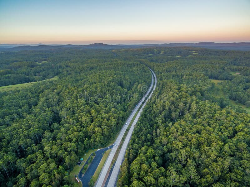 Pacific Highway and Native Australian Forest. Stock Photo - Image of ...