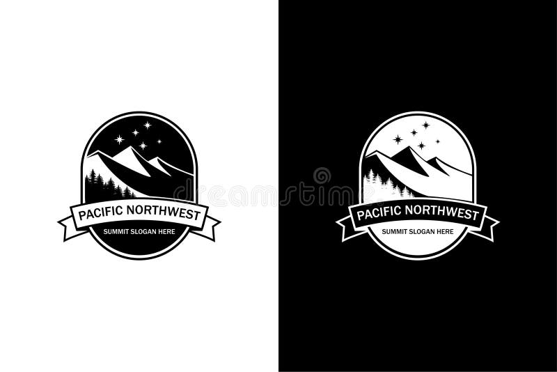 Pacific Northwest Summit Emblem Logo Design Vector Stock Vector ...