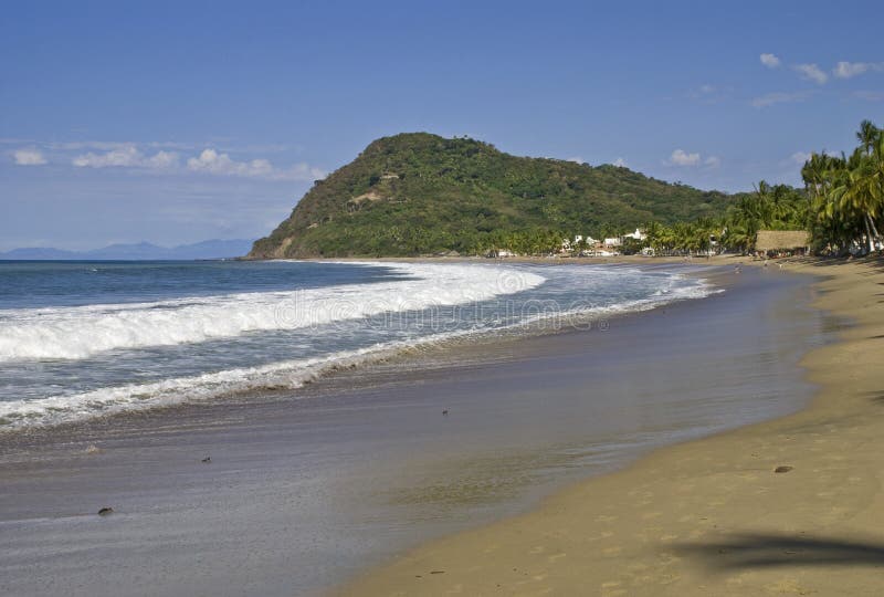 Pacific Ocean Beach in Mexico Stock Image - Image of waves, tropical ...