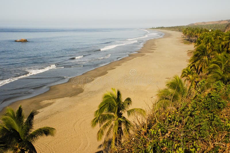 Pacific Ocean Beach in Michoacan Mexico Stock Photo - Image of coast ...