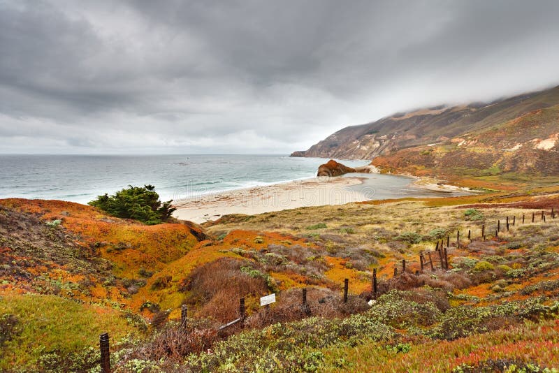 Pacific Ocean coast stock image. Image of beach, clouds - 17944895