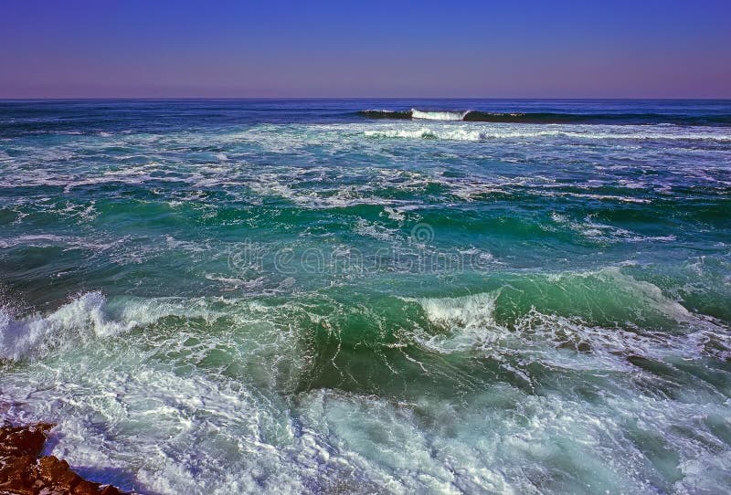 Coast of the Pacific Ocean in California Stock Photo - Image of surf ...