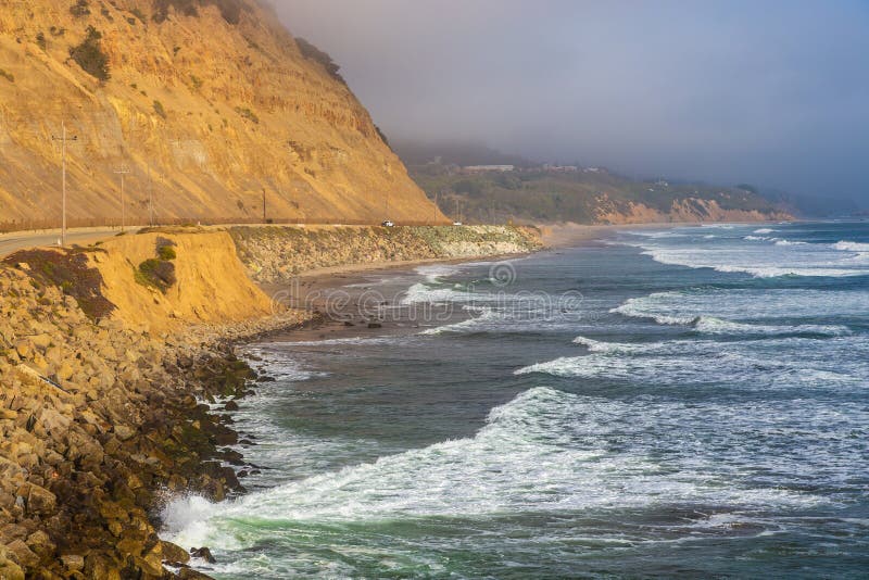 Beach of the Pacific Ocean, California, USA Stock Image - Image of ...