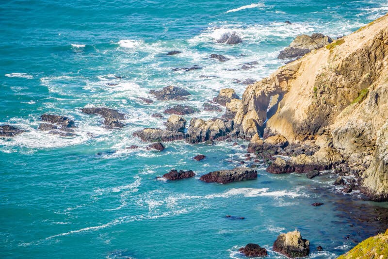 Pacific Ocean Coastal Cliff Scenes Stock Photo - Image of shore ...