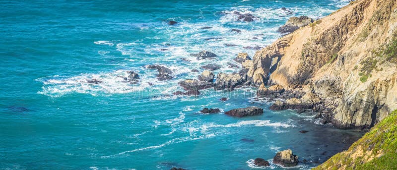 Pacific Ocean Coastal Cliff Scenes Stock Image - Image of monterey ...