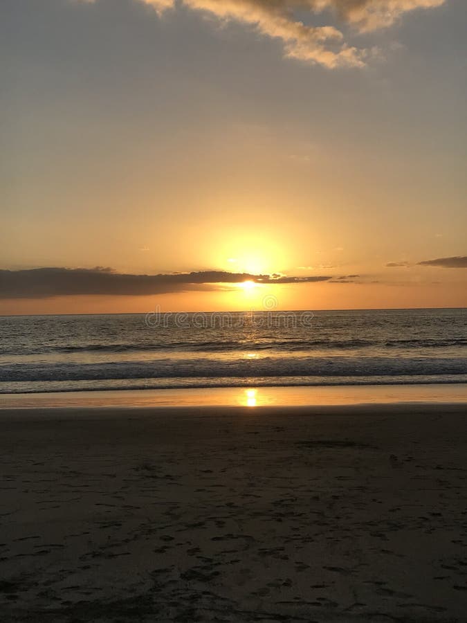 Pacific Ocean Costa Rica Sunset Stock Image - Image of pacific, ocean ...
