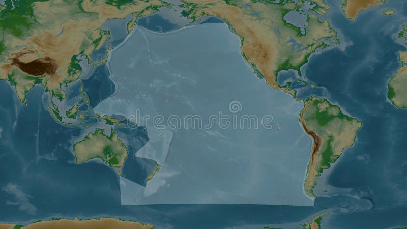 Pacific Ocean, Excluding Sub-basins Highlighted. Physical Map Stock ...