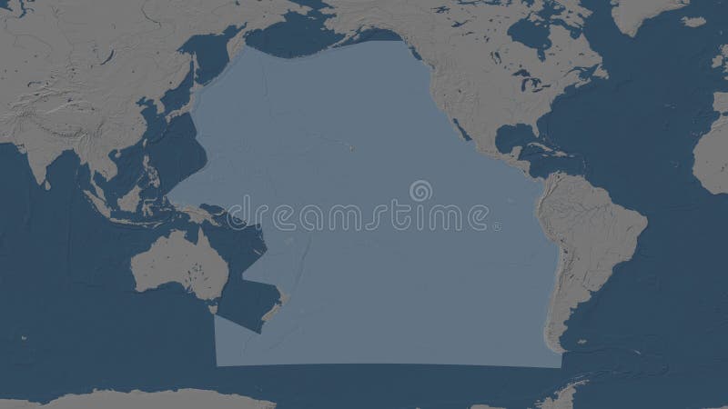 Pacific Ocean, Excluding Sub-basins Highlighted. Steel Blue Map Stock ...