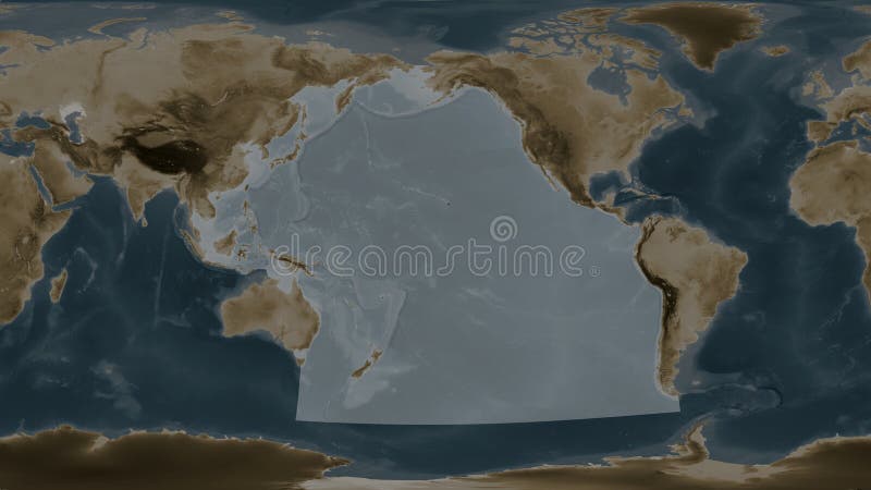 Pacific Ocean Highlighted. Sepia Map Stock Illustration - Illustration ...