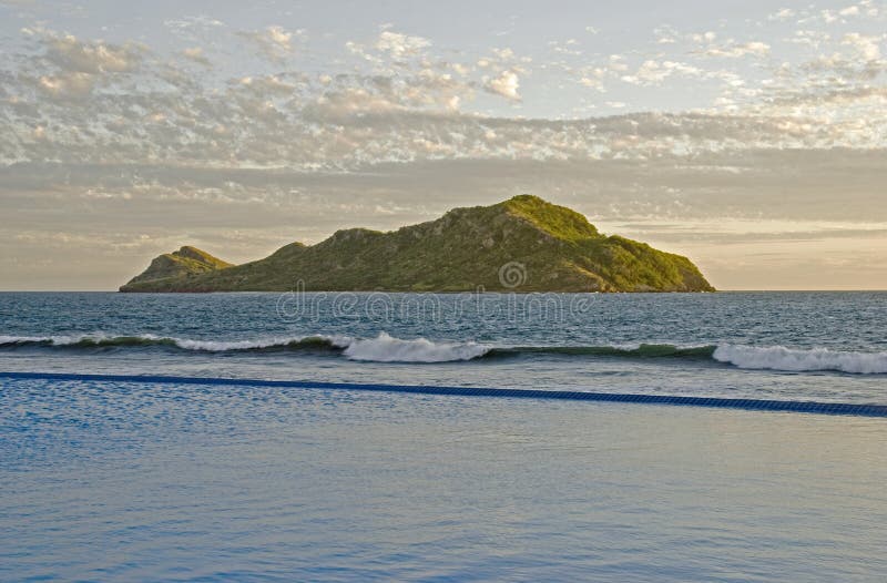 Pacific Ocean Island in Late Afternoon Sun Stock Photo - Image of ...