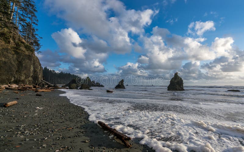 Pacific Ocean North of Ruby Beach Stock Photo - Image of blue, late ...