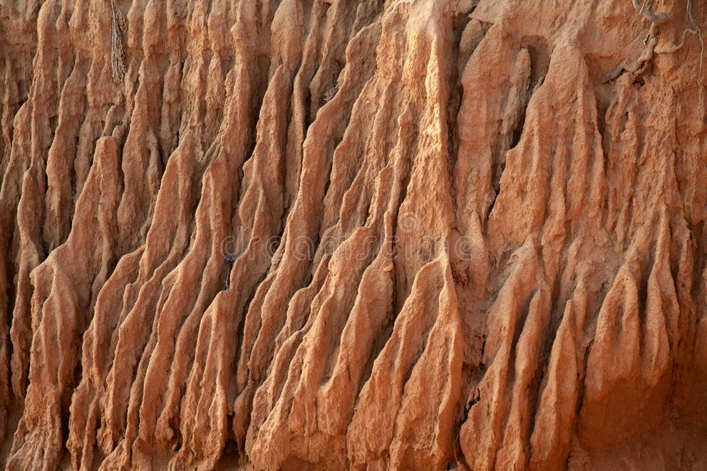 Ocean Bay with Sandy Cliffs and Beach Stock Image - Image of children ...