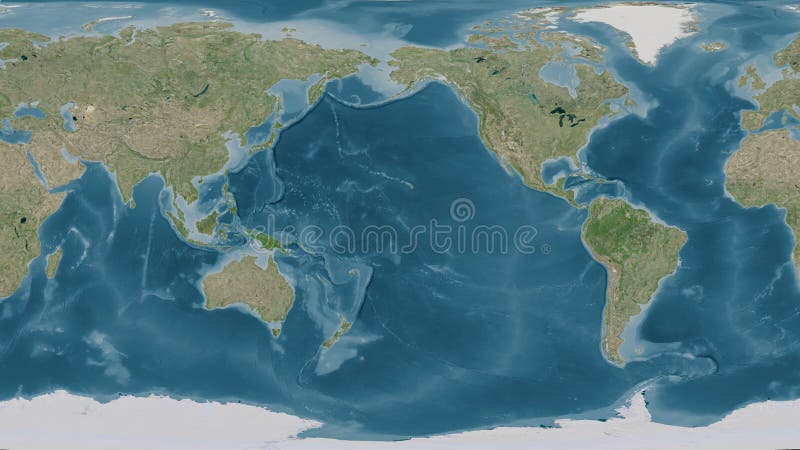 Pacific Ocean. Bounding Box. Satellite Map Stock Illustration ...
