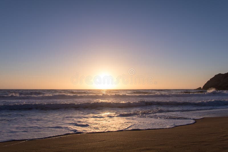 Pacific Ocean Sunset stock photo. Image of california - 119377852