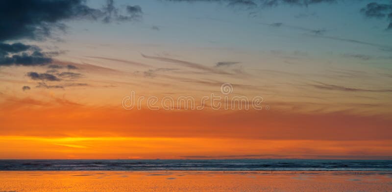 Pacific Ocean Sunset Washington State Stock Image - Image of sunrise ...