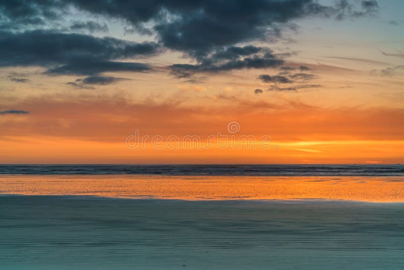 Pacific Ocean Sunset Washington State Stock Image - Image of sunset ...