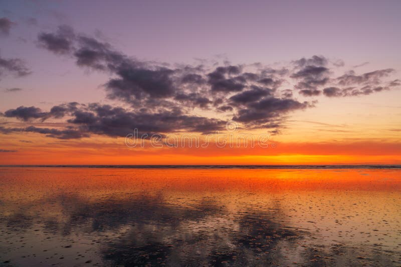 Pacific Ocean Sunset Washington State Stock Photo - Image of sunset ...