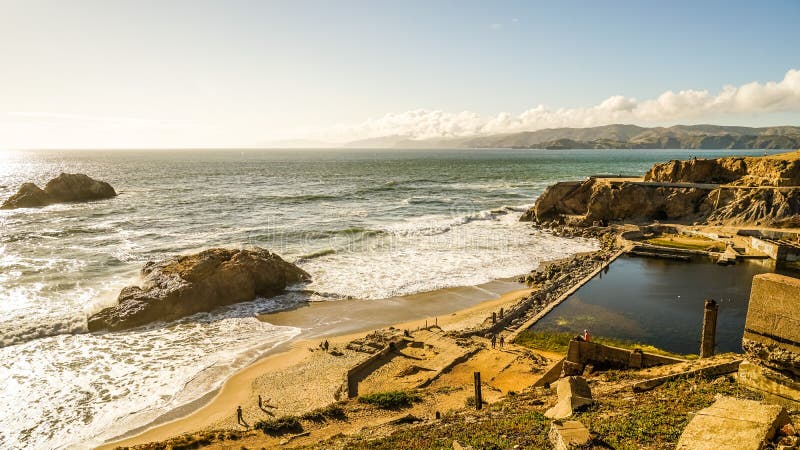Pacific Ocean Sutro baths stock photo. Image of ruins - 88162696