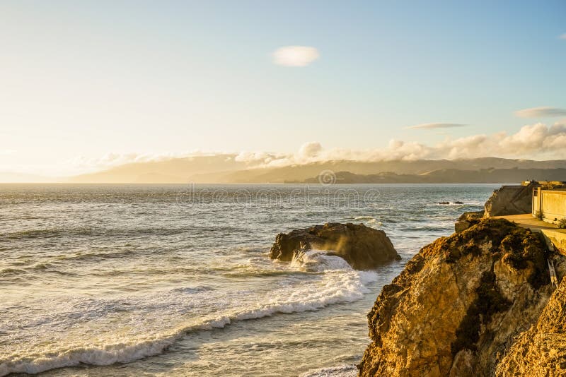 Pacific Ocean Sutro baths stock image. Image of ruins - 88162997