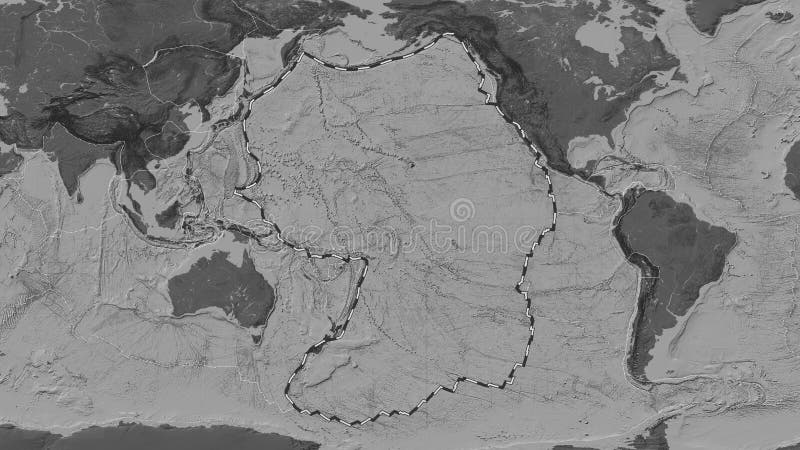 Pacific Plate Dashed. Patterson Cylindrical. Bilevel Stock Illustration ...