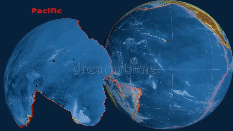 Pacific Plate Described and Presented - Relief Stock Illustration ...