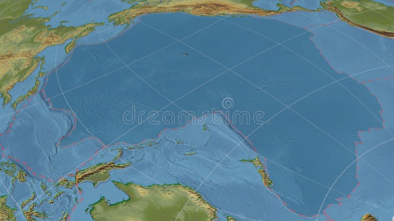 Pacific Plate Enlarged and Outlined - Physical Stock Illustration ...