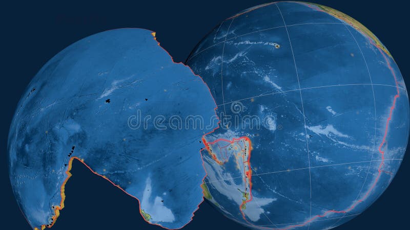Pacific Plate Presented - Natural Earth Stock Illustration ...