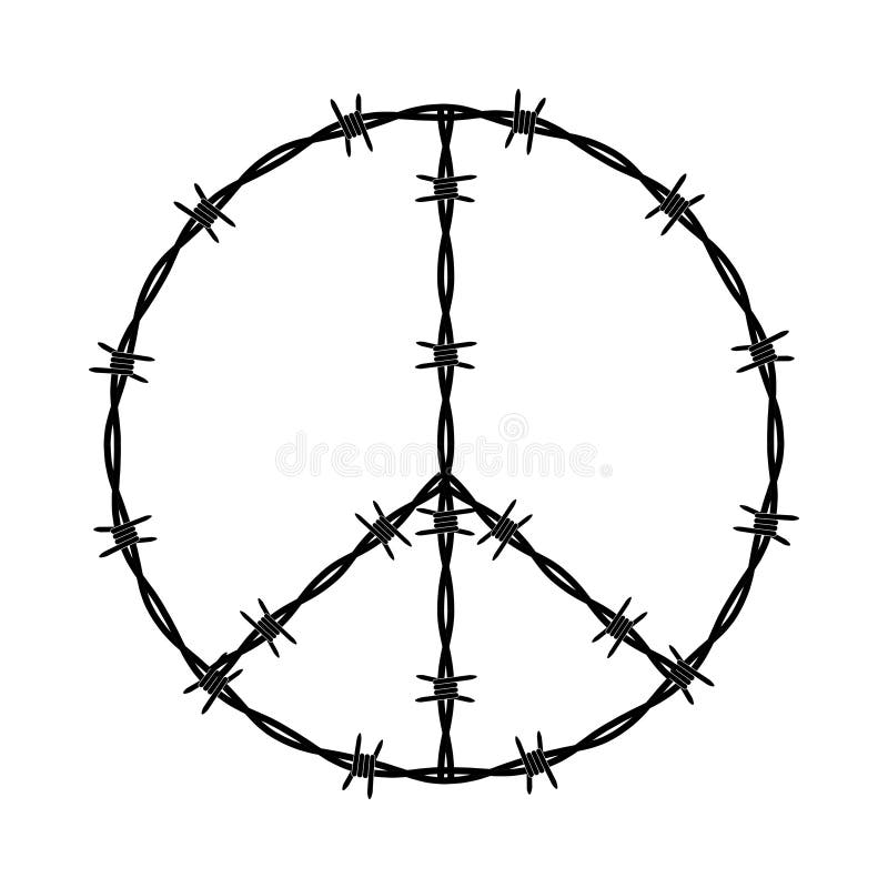 Pacific Sign Conclusion Symbol, Sign. Barbed Wire Isolated Background ...