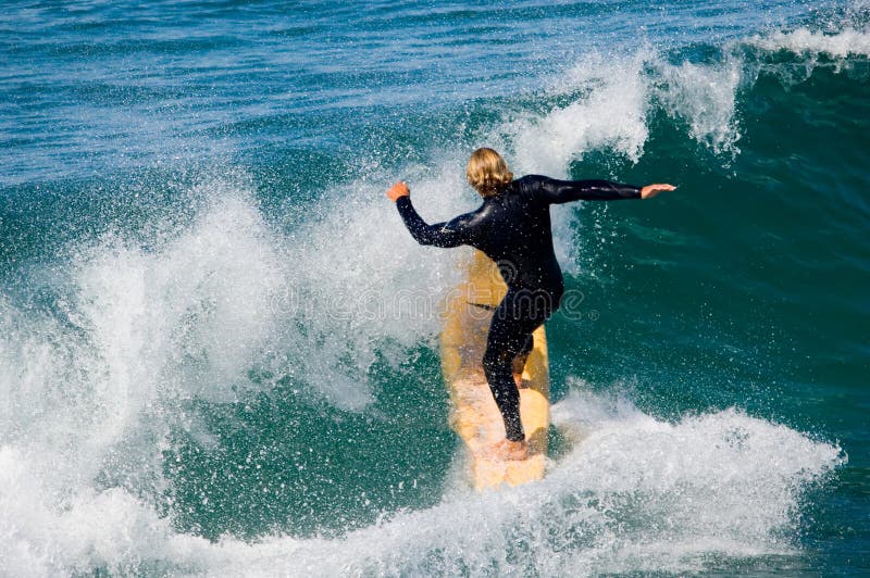 Surfer in the Tube Riding a Big Wave Stock Image - Image of athlete ...