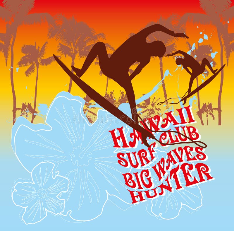 Pacific Surfer Vector Graphic Design Stock Vector - Illustration of ...