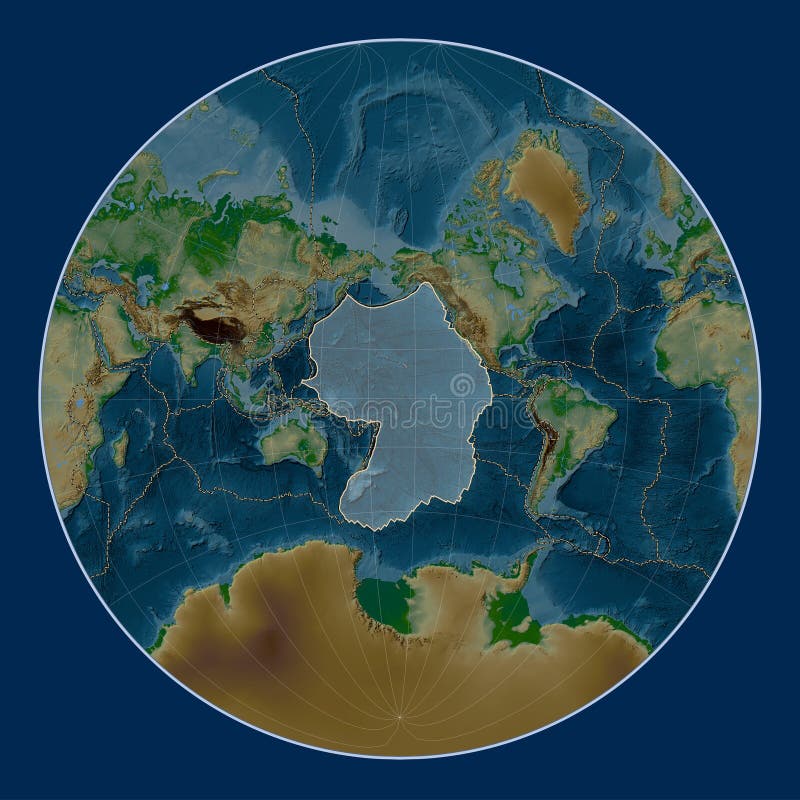 Pacific Tectonic Plate. Physical. Lagrange Oblique. Boundaries Stock ...
