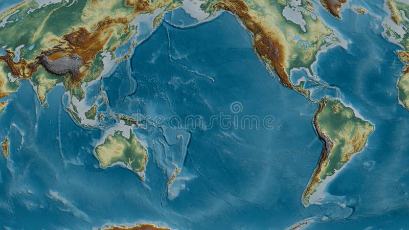 Pacific Tectonic Plate - Raster. Relief Stock Illustration ...