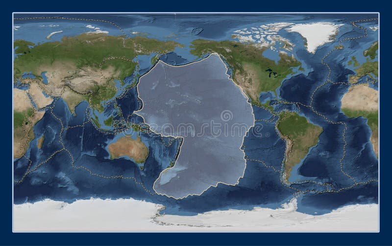 Pacific Tectonic Plate. Satellite. Compact Miller. Boundaries Stock ...