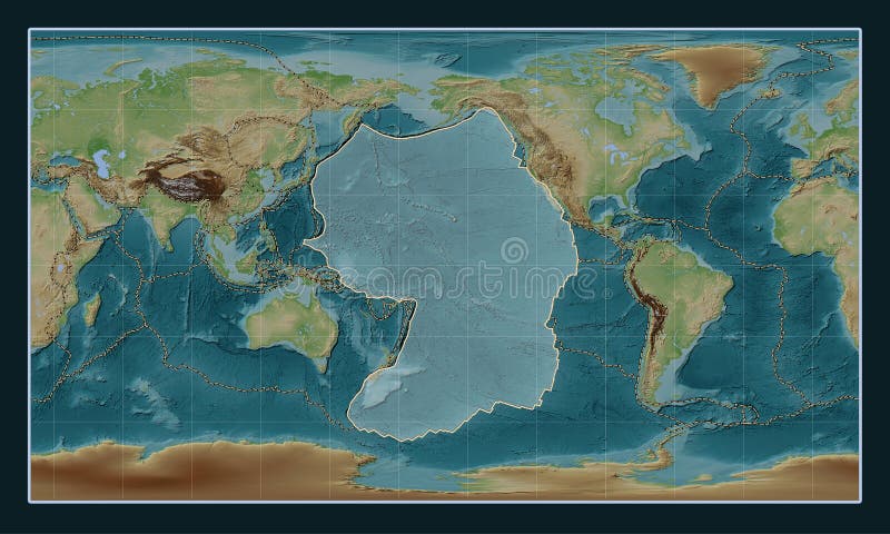 Pacific Tectonic Plate. Wiki. Patterson Cylindrical. Boundaries Stock ...