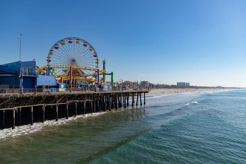 Pacific Wheel and Santa Monica Pier Editorial Image - Image of states ...