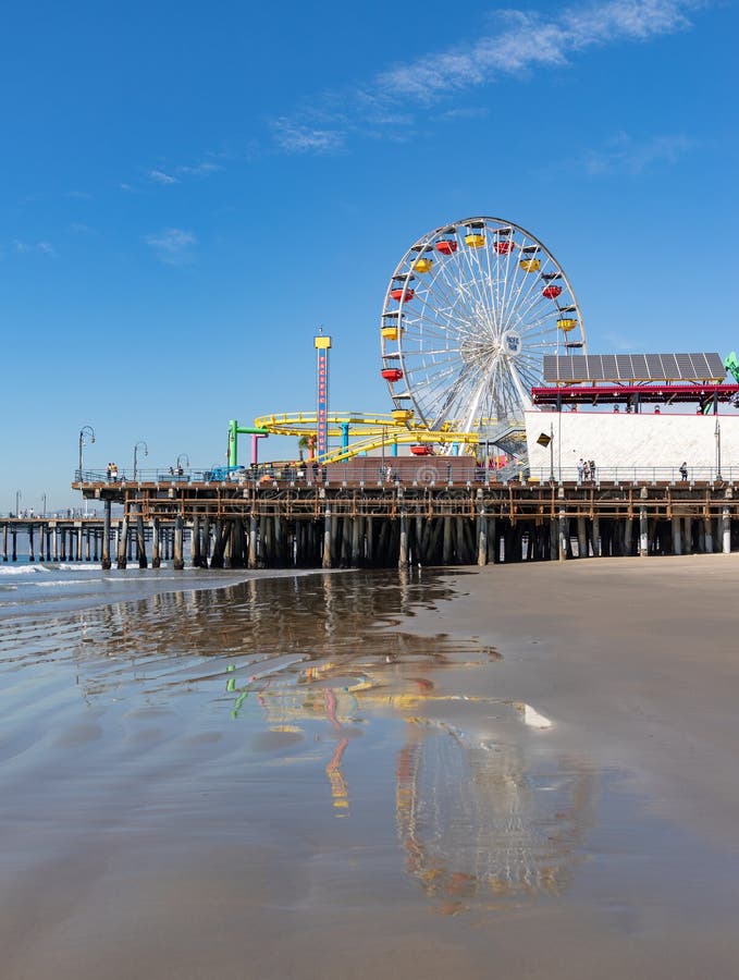 Pacific Wheel and Santa Monica Pier Editorial Image - Image of santa ...