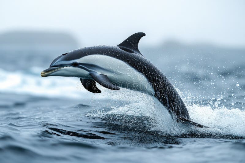 A Pacific White-sided Dolphin in the Ocean, Sleek and Graceful, Marine ...