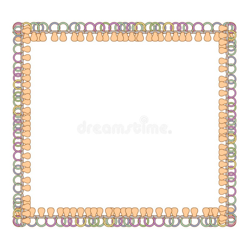 Pacifier frame template stock vector. Illustration of element - 258802525
