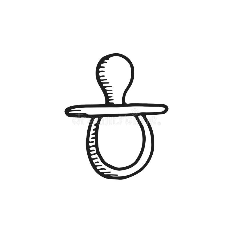 Pacifier Baby Icon Sketch Vector Isolated Stock Vector - Illustration ...