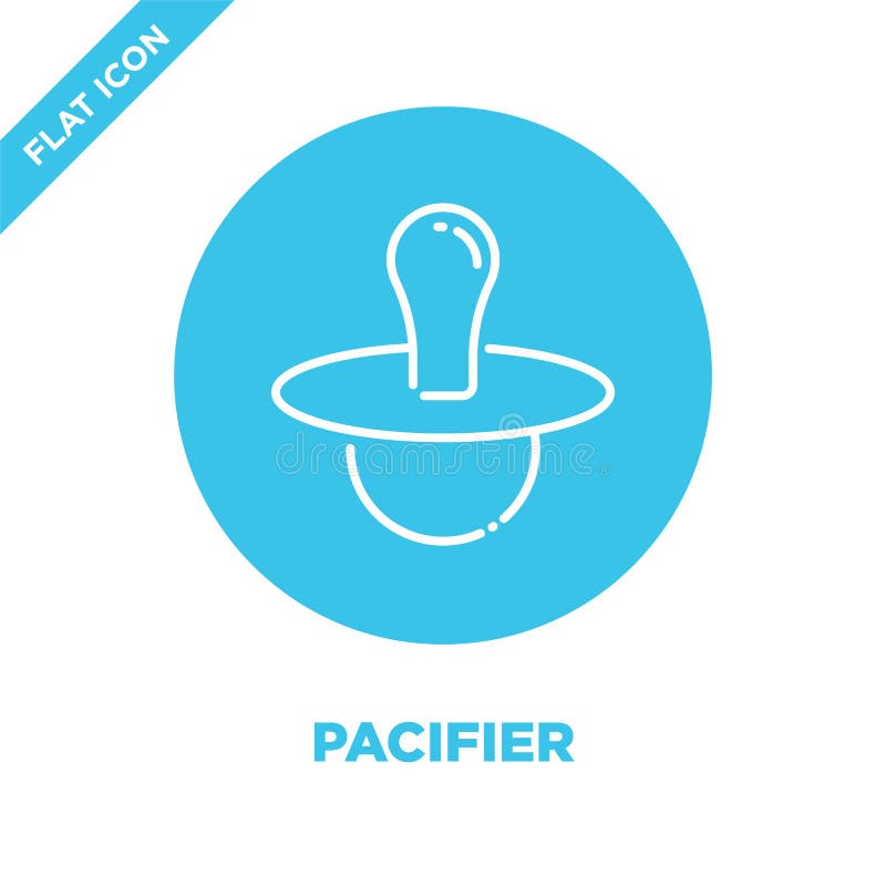 Pacifier Icon Vector. Thin Line Pacifier Outline Icon Vector ...