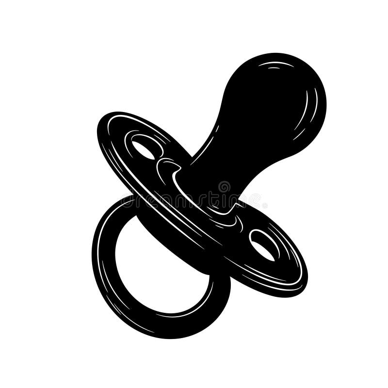 Pacifier Illustration in Black and White Design Stock Illustration ...