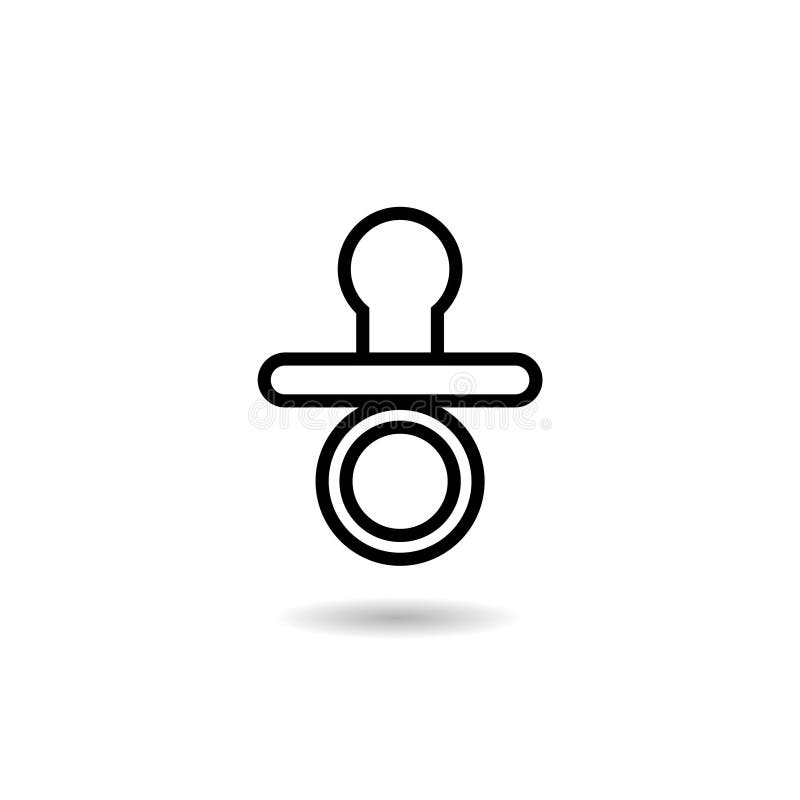 Pacifier Logo Icon with Shadow Stock Vector - Illustration of dummy ...
