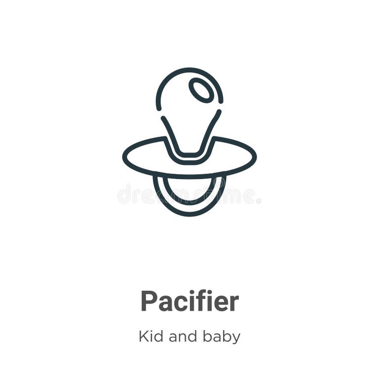 Pacifier Outline Vector Icon. Thin Line Black Pacifier Icon, Flat ...