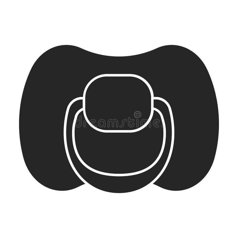 Pacifier Vector Icon.Black Vector Icon Isolated on White Background ...