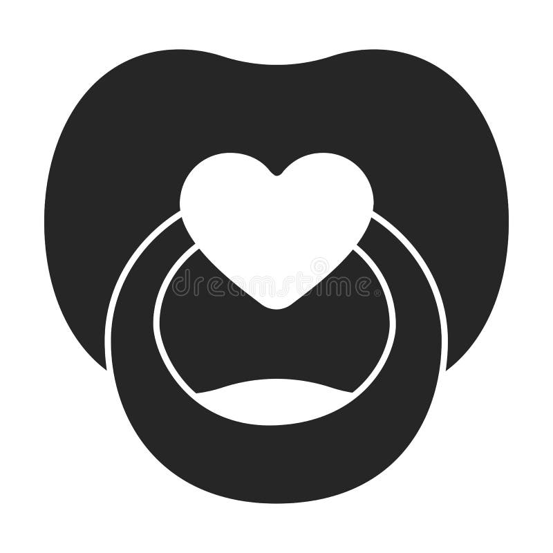 Pacifier Vector Icon.Black Vector Icon Isolated on White Background ...