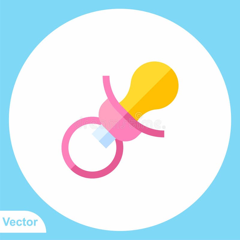 Pacifier Vector Icon Sign Symbol Stock Vector - Illustration of nursery ...