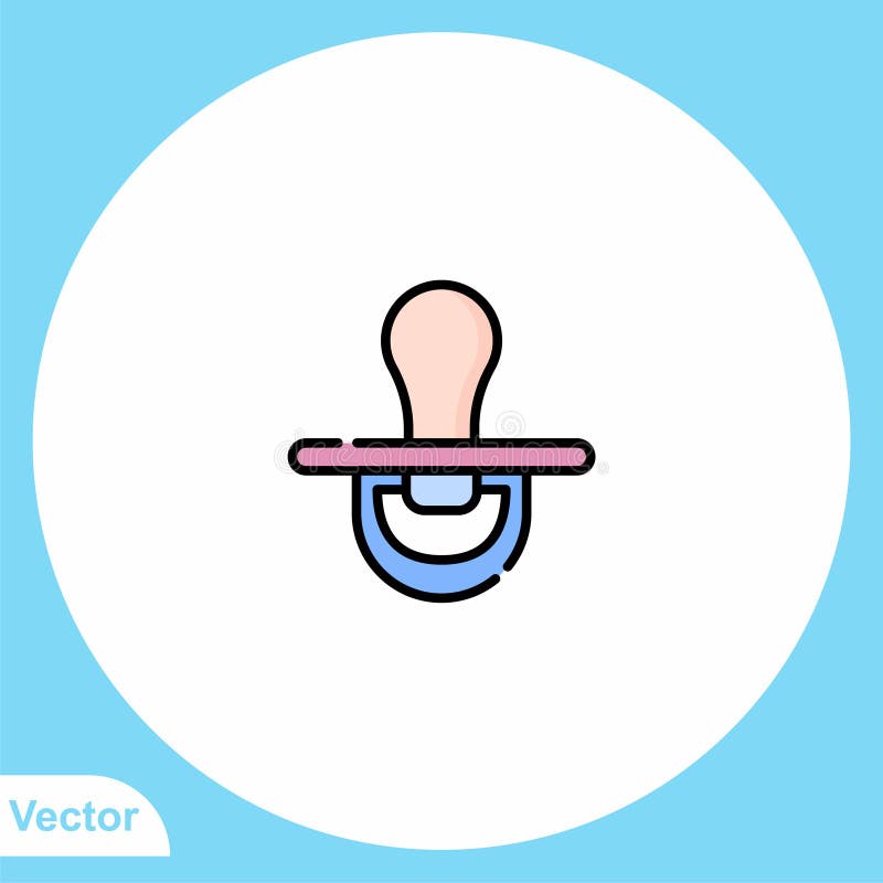 Pacifier Vector Icon Sign Symbol Stock Vector - Illustration of newborn ...