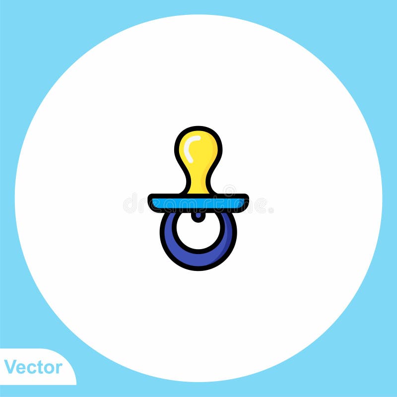 Pacifier Vector Icon Sign Symbol Stock Vector - Illustration of closeup ...