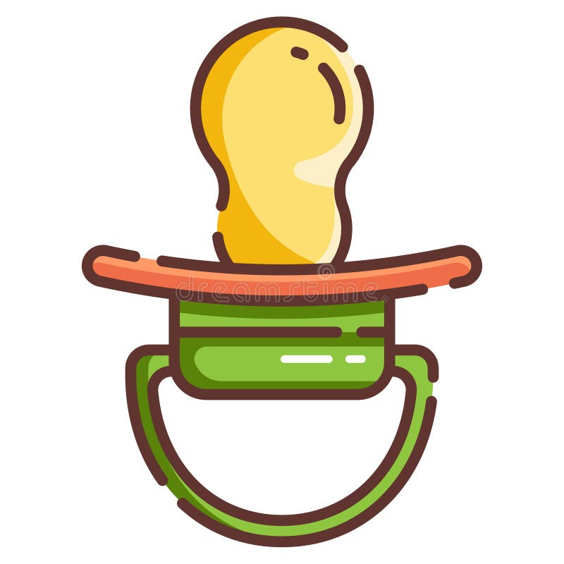 Pacifier LineColor Illustration Stock Vector - Illustration of baby ...